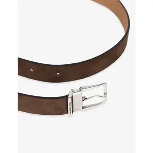 The Kooples Suede Belt With Branded Buckle