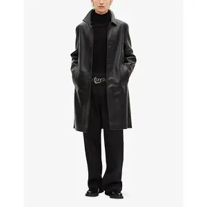 The Kooples Side-pocket Long Leather Coat
