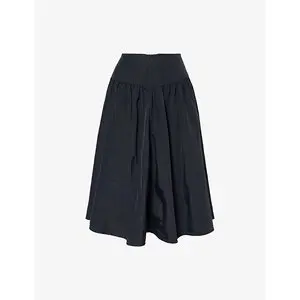 PEACHY DEN Zipped Midi Skirt - Onyx