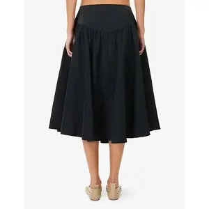 PEACHY DEN Zipped Midi Skirt - Onyx