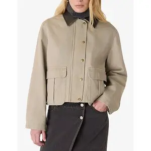 Whistles Contrast-collar Cotton Jacket