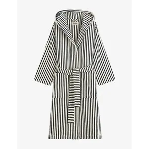 TEKLA Hooded Striped Cotton Bathrobe - Sailor Stripes