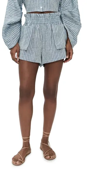 HEVRON Mira Stripe Shorts - Navy Stripe