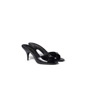 Miu Miu Patent Leather Mules With Buckle - Black