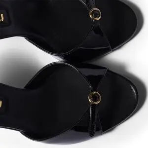 Miu Miu Patent Leather Mules With Buckle - Black
