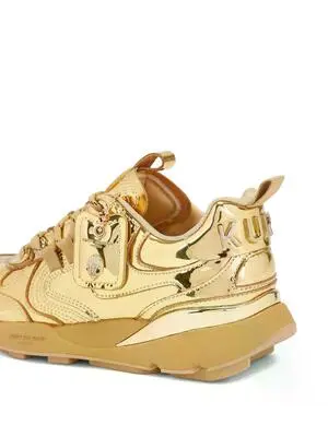 Kurt Geiger Metallic Laced Kurt Runner Sneakers - Gold