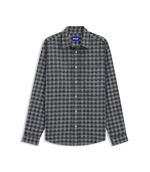 Hugo Checked Oversized-fit Shirt In Cotton Twill