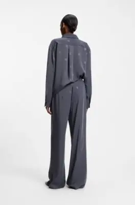 Hugo Relaxed-fit Trousers With Logo Detail