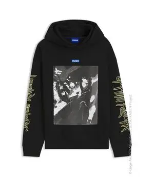 Hugo X Jujutsu Kaisen Printed Hoodie - Black