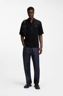 Hugo Oversize-fit Shirt With Stacked Logo