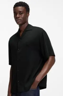 Hugo Oversize-fit Shirt With Stacked Logo