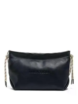 Bimba Y Lola Embossed Logo Leather Shoulder Bag - Black