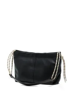 Bimba Y Lola Embossed Logo Leather Shoulder Bag - Black