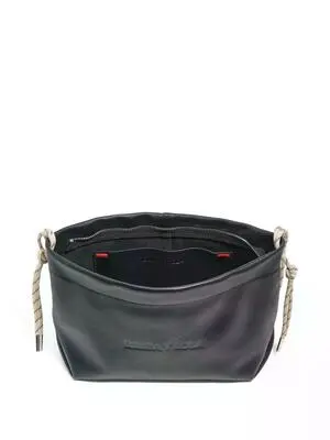 Bimba Y Lola Embossed Logo Leather Shoulder Bag - Black