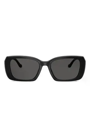 COACH C Logo-plaque Rectangle-frame Sunglasses - Black