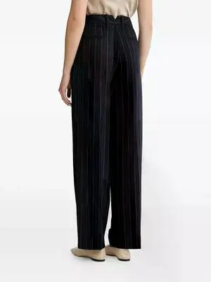 Rag & Bone Pinstripe Wide-leg Trousers - Black