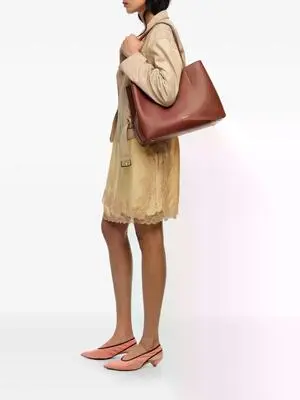 Bimba Y Lola Large Leather Shoulder Bag - Brown