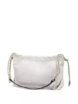 Bimba Y Lola Embossed-logo Drawstring Shoulder Bag - White
