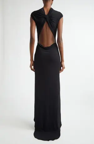 TOM FORD Mock Neck Sleeveless Jersey Gown - Black