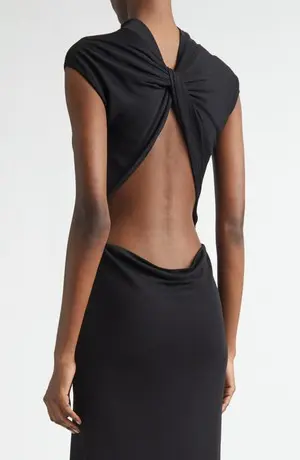 TOM FORD Mock Neck Sleeveless Jersey Gown - Black