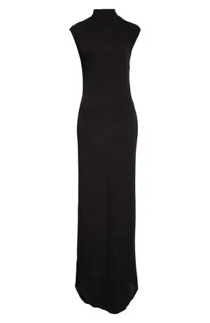 TOM FORD Mock Neck Sleeveless Jersey Gown - Black