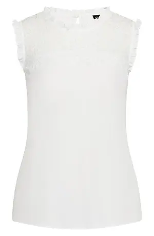 City Chic Sleeveless Ruffle-trimmed Top