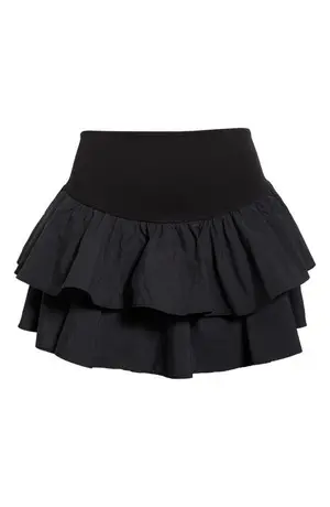 Free People Field Day Layered Ruffle Skort - Black