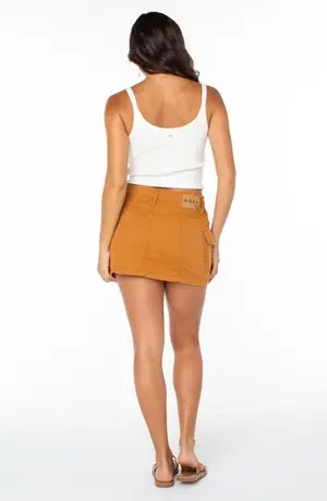 Roxy Army Brat Cotton Twill Cargo Miniskirt