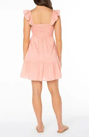 Roxy Cotton Mini Dress - Coral Almond