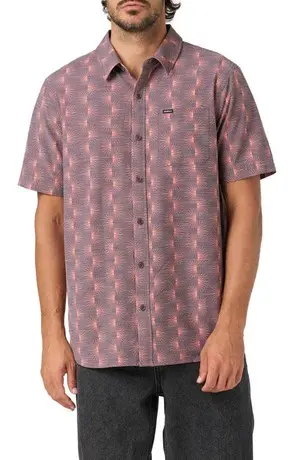 O'Neill Relaxed Fit Short Sleeve Performance Slub Button-up Shirt - Chocolate