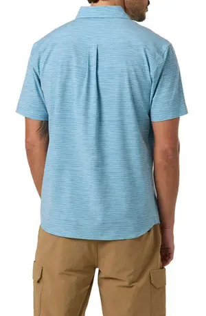 O'Neill Standard Fit Trvlr Traverse Stripe Short Sleeve Performance Button-up Shirt