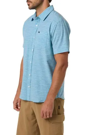 O'Neill Standard Fit Trvlr Traverse Stripe Short Sleeve Performance Button-up Shirt