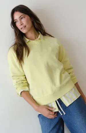 Marine Layer Cloud 9 Fleece Reversible Sweatshirt - Citron