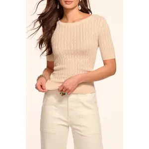 Ramy Brook Elliott Silk & Cashmere Pointelle Sweater - Sandstone