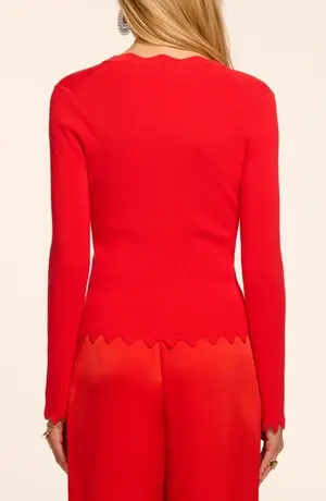 Ramy Brook Scalloped Edge Cardigan