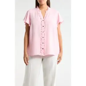Anne Klein Mini Ruffle Trim Top