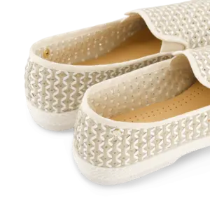 Rivieras Classic Woven Leatherette Slip-on Loafer - Beige