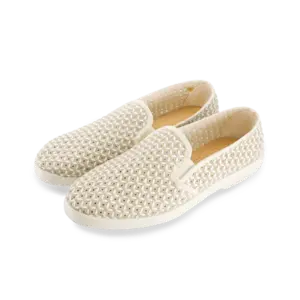 Rivieras Classic Woven Leatherette Slip-on Loafer - Beige
