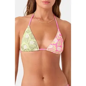 Roxy Stay Wild Tiki Triangle Bikini Top - Pink Combo
