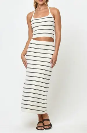 L*Space Ravello Stripe Rib Cover-up Skirt - Mykonos Stripe