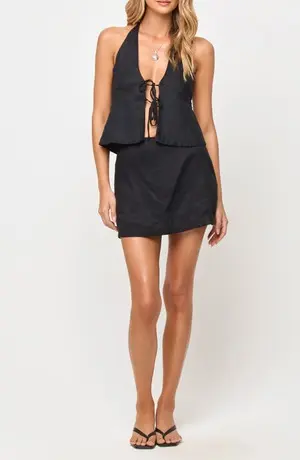 L*Space Venice Cotton Cover-up Skort - Black