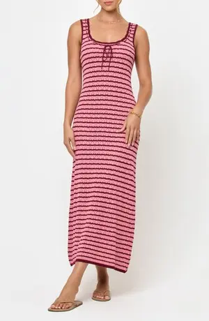 L*Space Rosalie Maxi Cover-up Dress - Strawberry Stripe