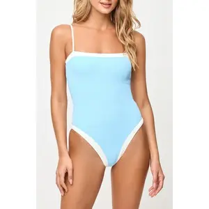 L*Space Madison Rib Bikini Top - Sky Blue/cream