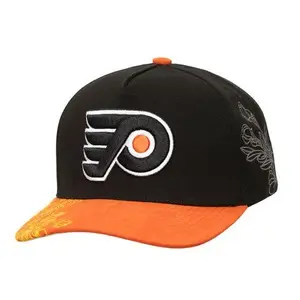 Mitchell & Ness Orange Philadelphia Flyers May Flowers Pro Crown Adjustable Hat - Black