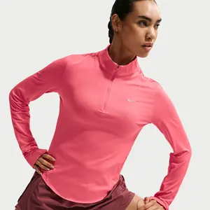 Nike Swift Dri-fit Uv 1/4-zip Running Top - Pink