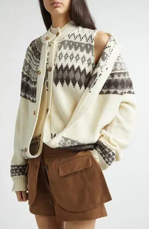 Monse Fold-up Fair Isle Wool-blend Cardigan