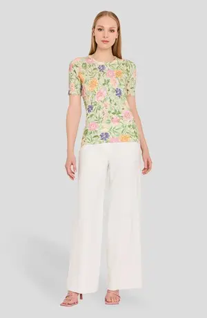 TAHARI ASL Floral Printed Sweater