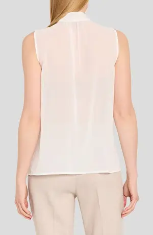 TAHARI ASL Ruffle Tie Sleeveless Top