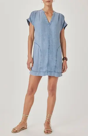 Splendid Ivy Denim Mini Dress - Indigo Blue