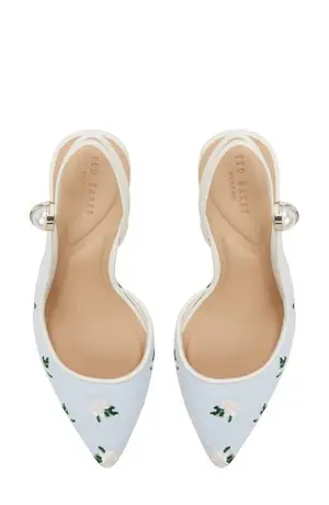 Ted Baker London Sadie Floral Embroidered Slingback Pumps